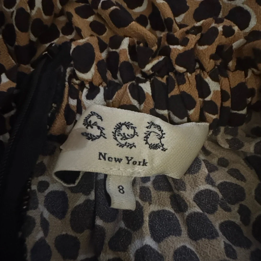 Sea | Dresses | Sea New York Leopard Print Louise Midi Dress Black ...